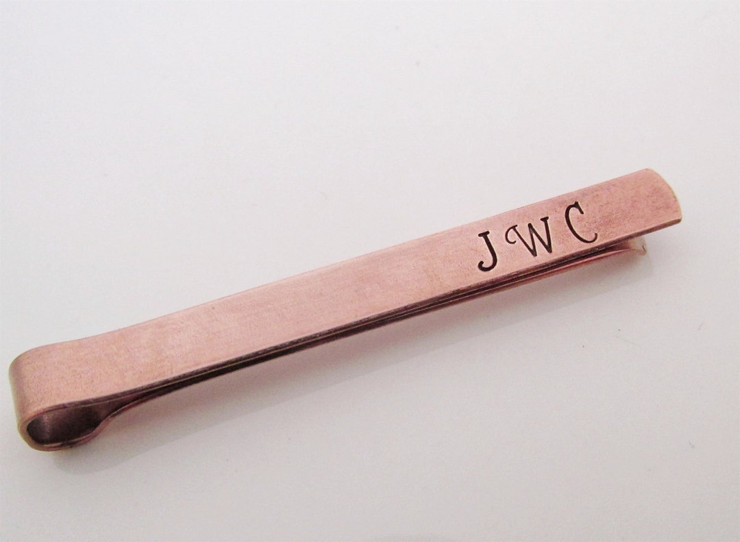Personalized Copper Tie Clip - Men's Tie Bar - Monogramed Tie Clip ...