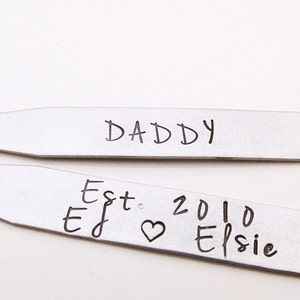 Hand Stamped Collar Stays - Daddy Gift - Stainless Steel Collar Stay ...