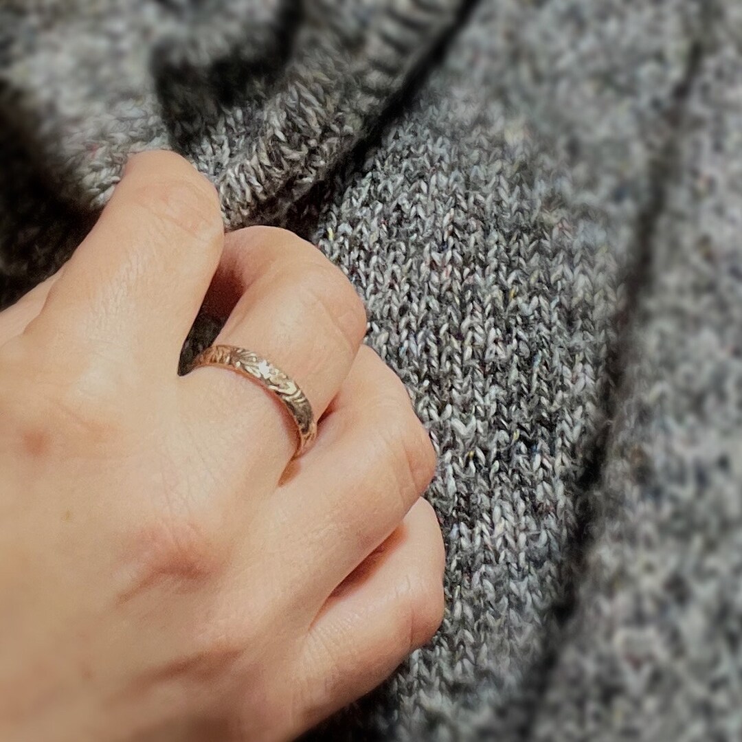 Floral Patterned Ring, Personalized Rings With Date, Hidden Message ...