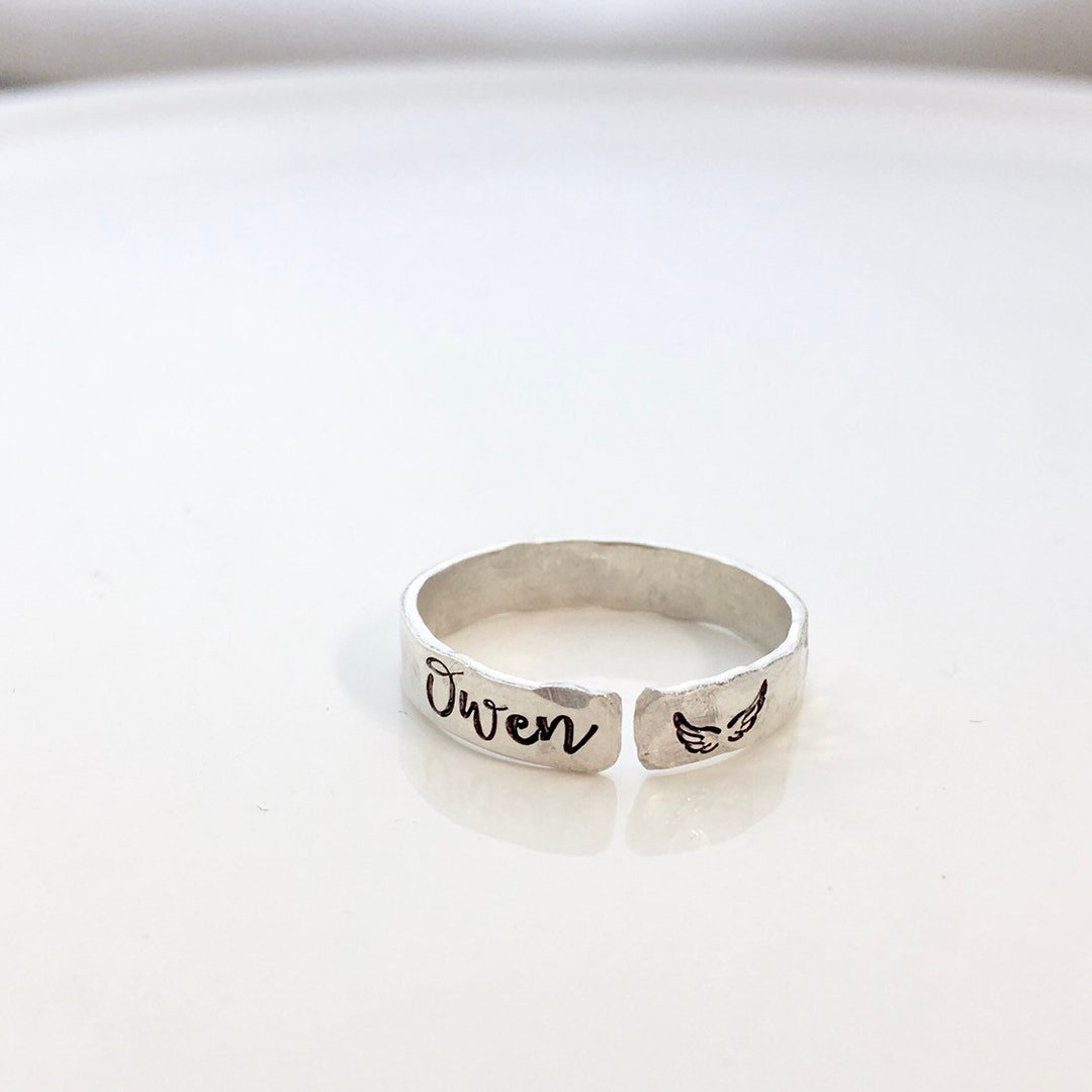 Grief Gift - Personalized Ring - Memorial Ring - Custom Memorial - Wrap ...