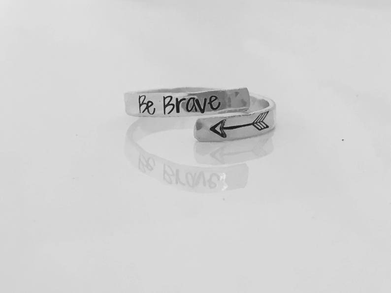 Silver Arrow Ring - Wrap Ring - Arrow Jewelry - Be Brave Ring -sterling ...