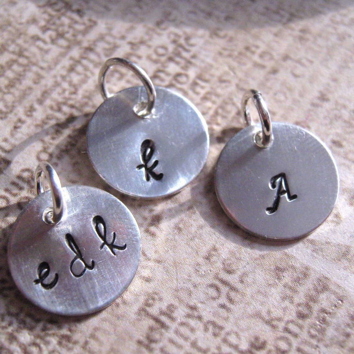 Small Hand Stamped Charm - Etsy