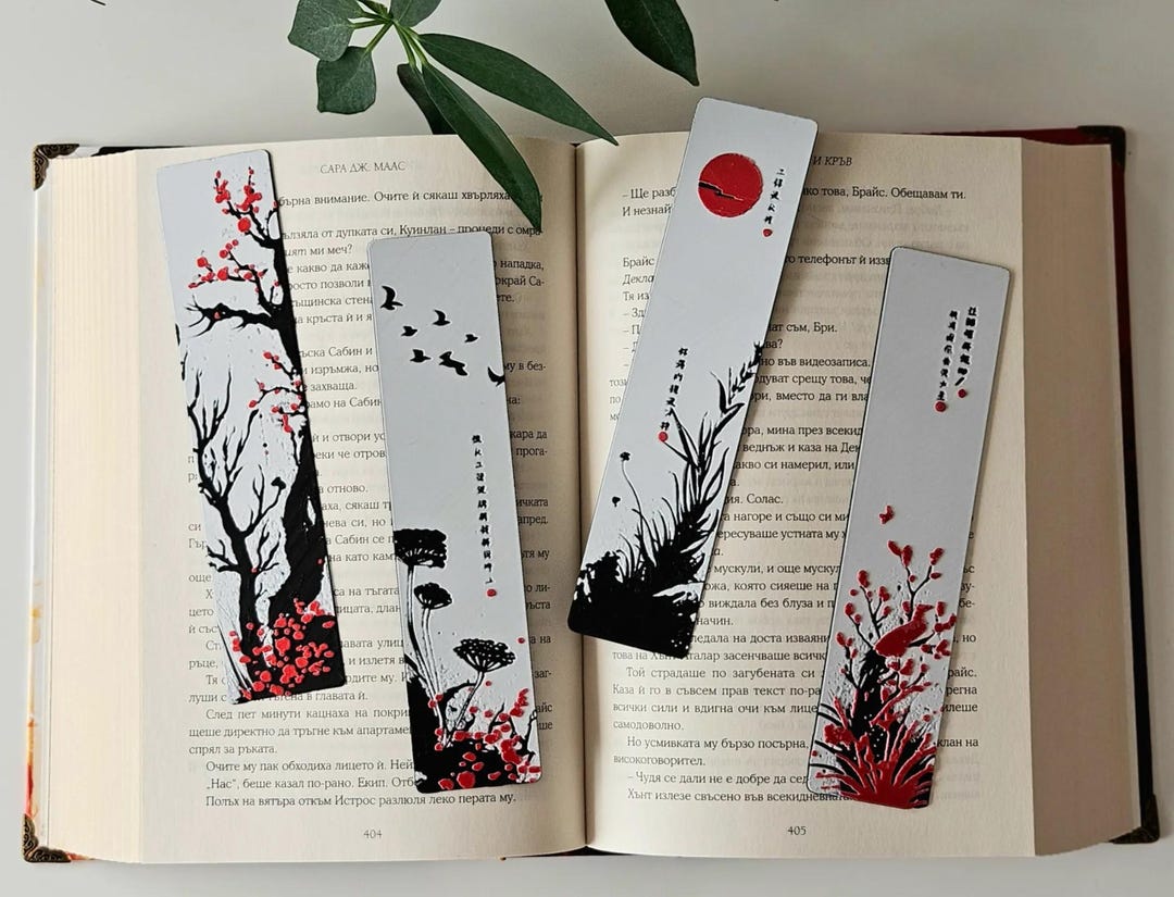 Red Blossom Bookmark Set - Etsy