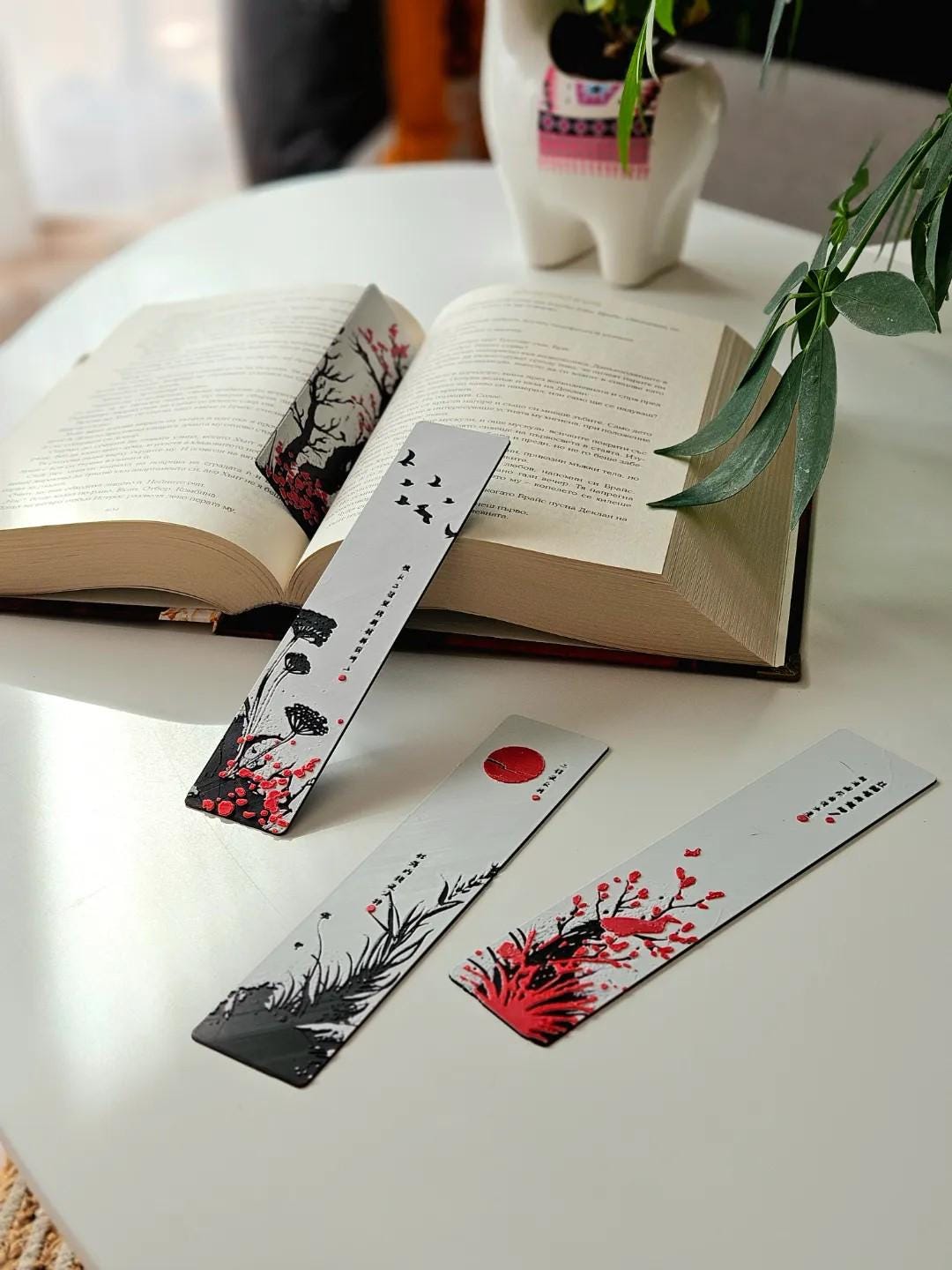 Red Blossom Bookmark Set - Etsy