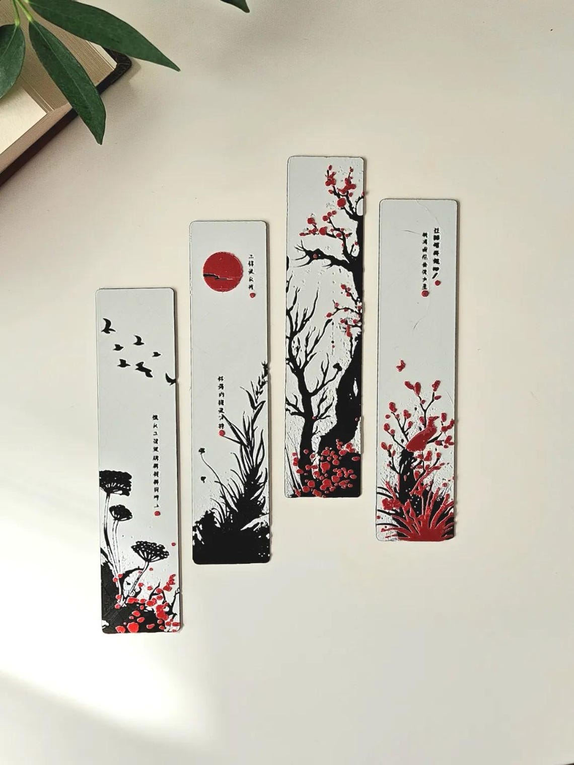 Red Blossom Bookmark Set - Etsy