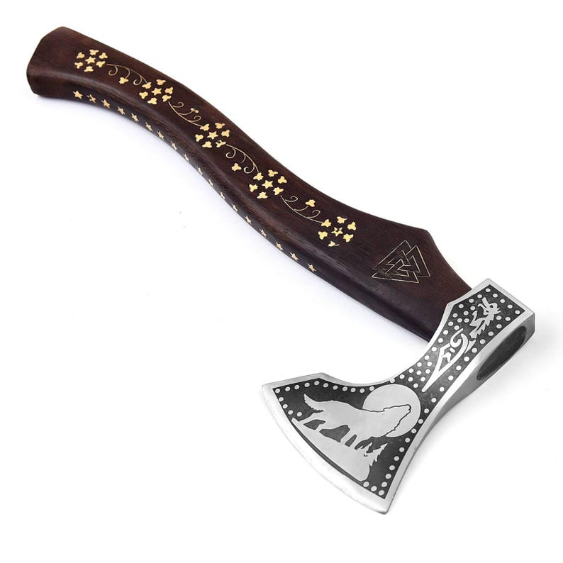 Howling Fox With Full Moon Axe/ Handmade Hatchet/ Forged Hatchet ...