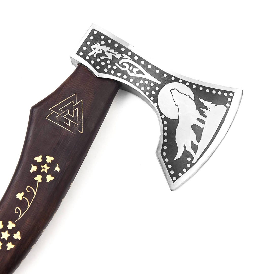 Howling Fox With Full Moon Axe/ Handmade Hatchet/ Forged Hatchet ...