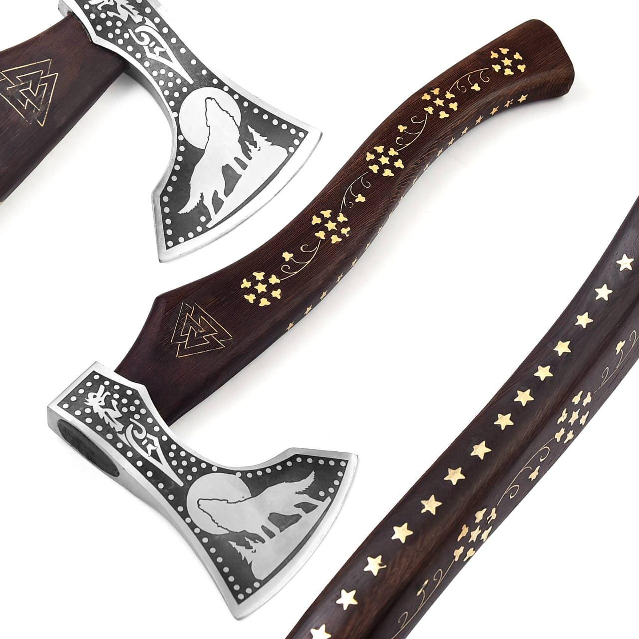 Howling Fox With Full Moon Axe/ Handmade Hatchet/ Forged Hatchet ...