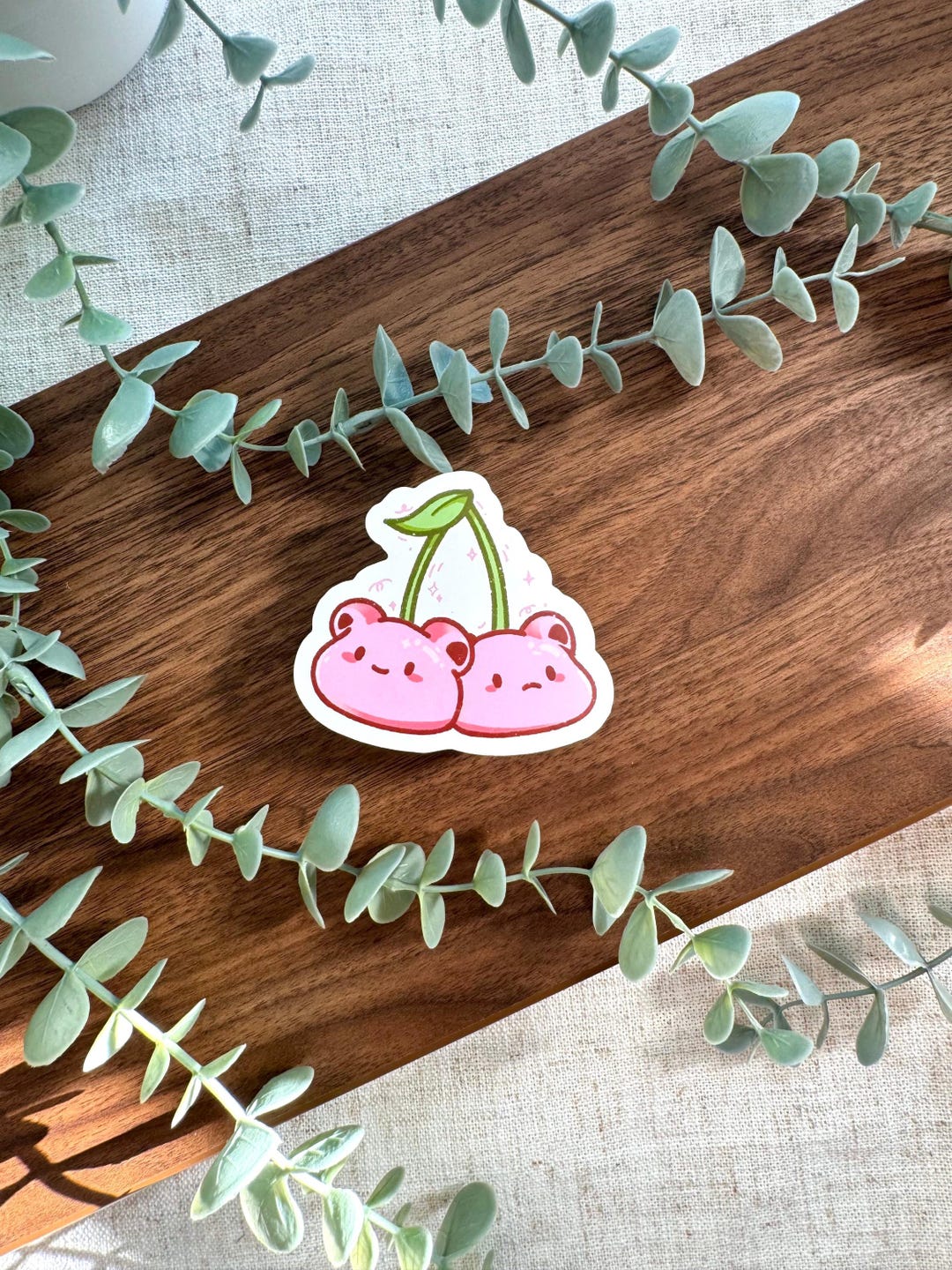 Cherry Bear Matte Vinyl Sticker - Etsy