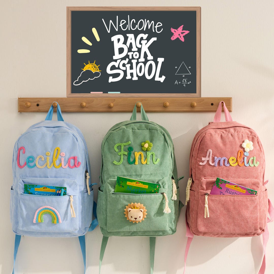 Custom Embroidered Name Backpack: Personalized School Bag,back to ...
