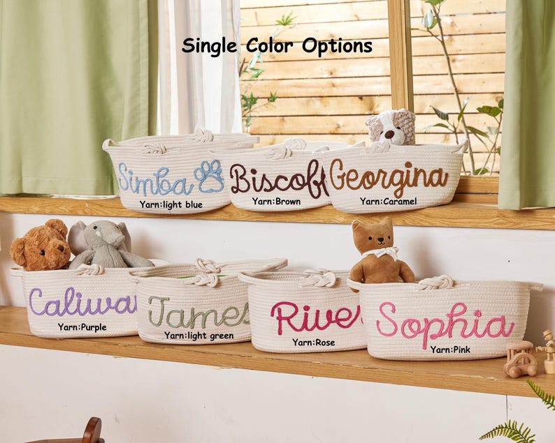 Personalized Baby Name Basket: Cotton Rope Personalized Handmade Basket ...