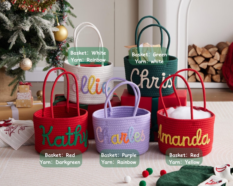 Personalized Easters Cotton Name Basket: Custom Name Happy Easter Bag ...