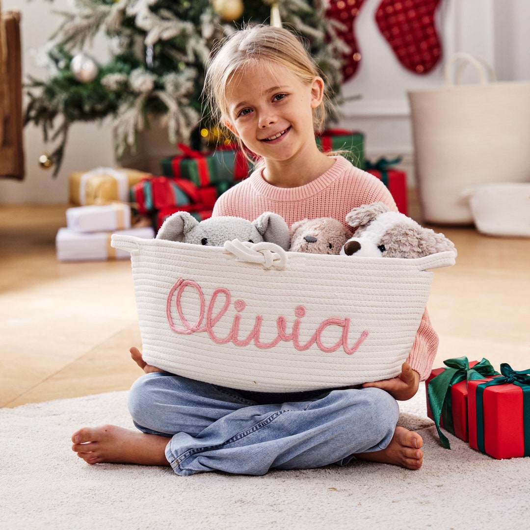 Custom Baby Shower Name Basket,personalized Baby Name Cotton Basket ...