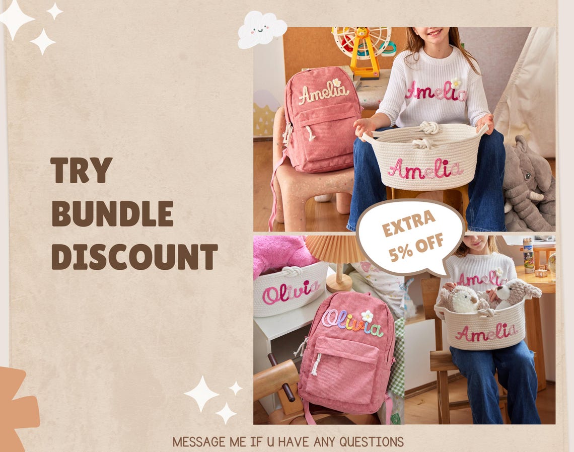 Custom Embroidered Name Backpack: Personalized School Bag - Etsy