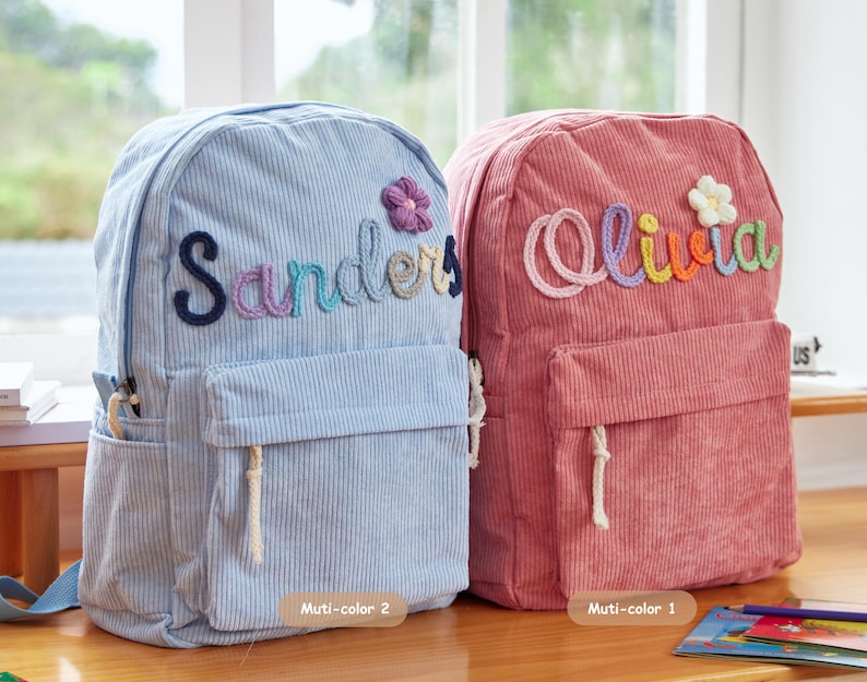 Custom Embroidered Name Backpack: Personalized School Bag - Etsy