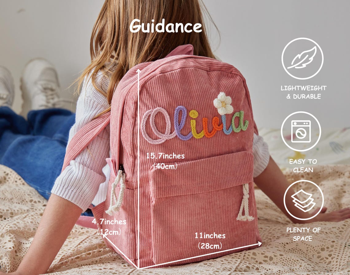 Custom Embroidered Name Backpack: Personalized School Bag - Etsy