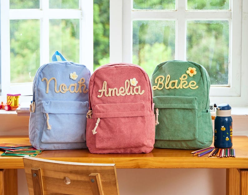 Custom Embroidered Name Backpack: Personalized School Bag - Etsy