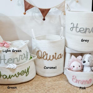 Custom Baby Shower Name Basket,personalized Baby Name Cotton Basket ...