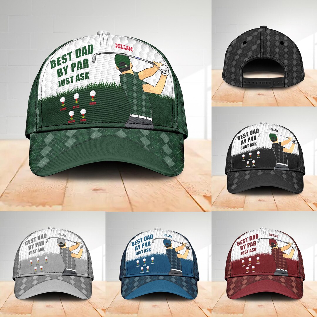 Personalized Best Dad by Par Hat Classic Cap, Custom Golfer Cap, Sport ...