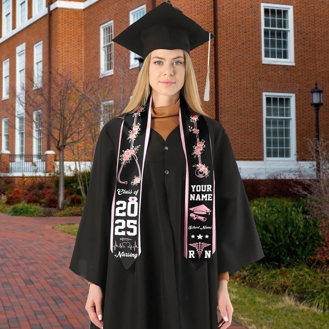 Customized Nursing Graduation Stole, Personalized Name and School Stole ...