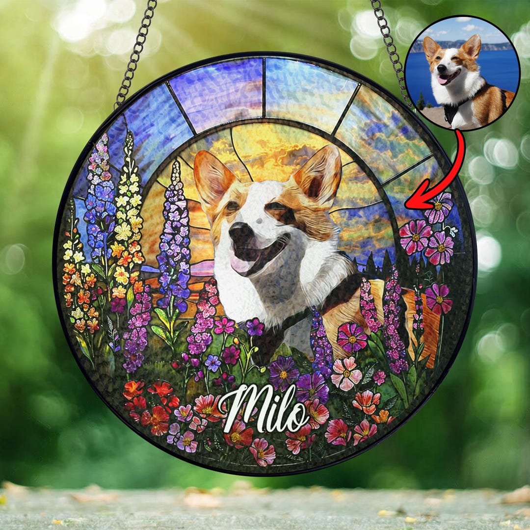 Custom Dog Suncatcher With Name Window Suncatcher, Loss of Dog Sympathy ...