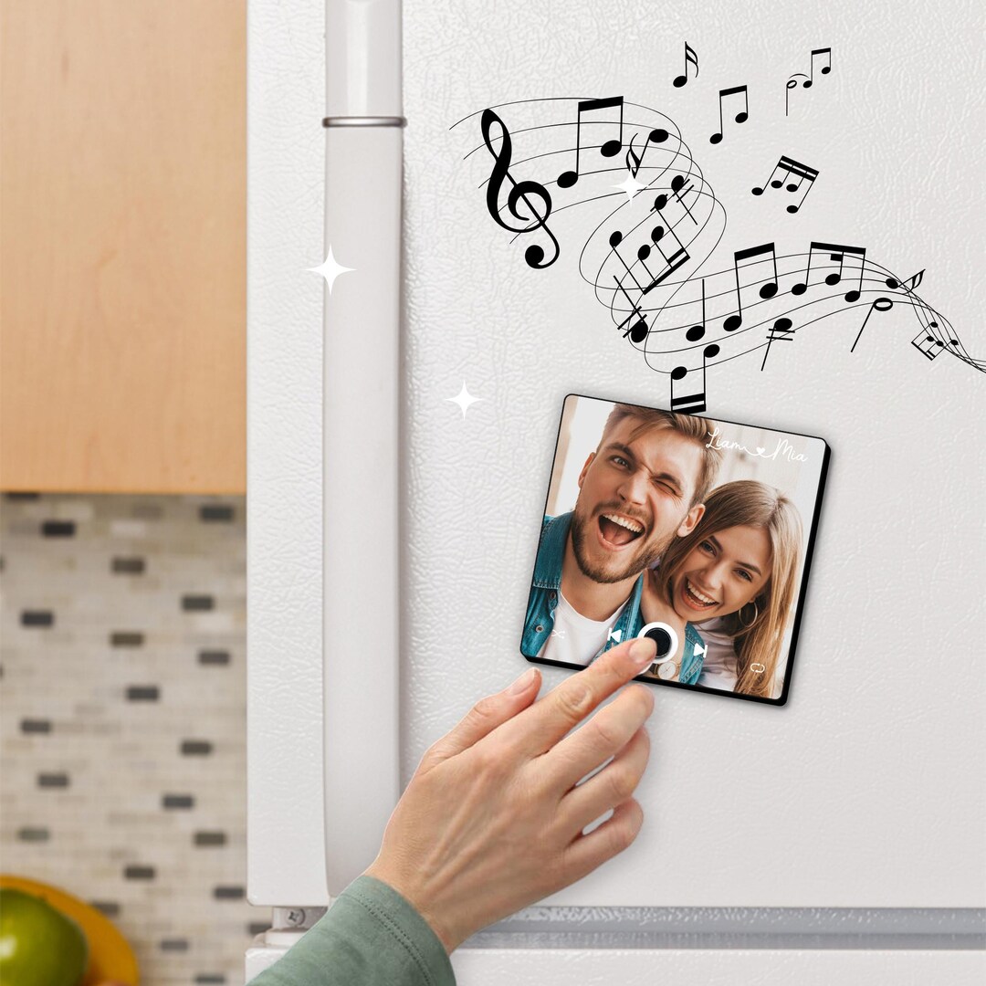 Personalized Photo & Music Refrigerator Magnet, Custom Music Fridge ...