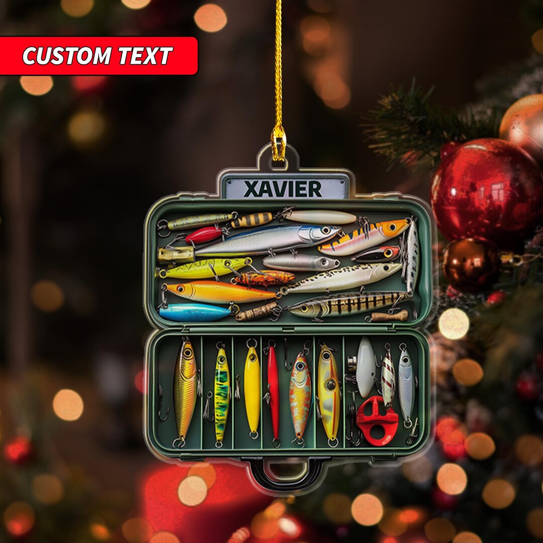 Personalized Fishing Tackle Box 2D Flat Acrylic Ornament, Custom ...