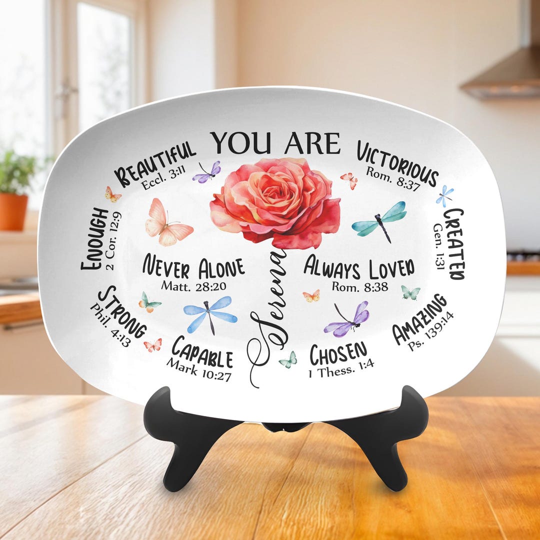 Custom You Are Bible Verse Platter, Personalized Inspiration Bible ...