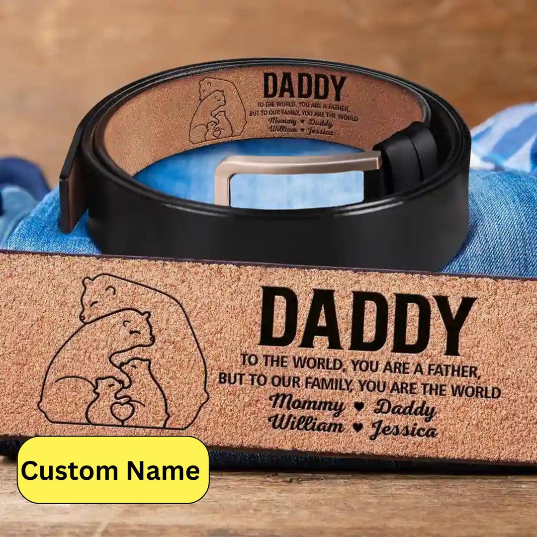 Personalized Dad the Man the Myth the Legend Leather Belt, Custom Great ...