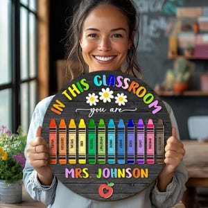 Custom Teacher Wooden Door Sign, Personalized Teacher Gifts , Teacher ...