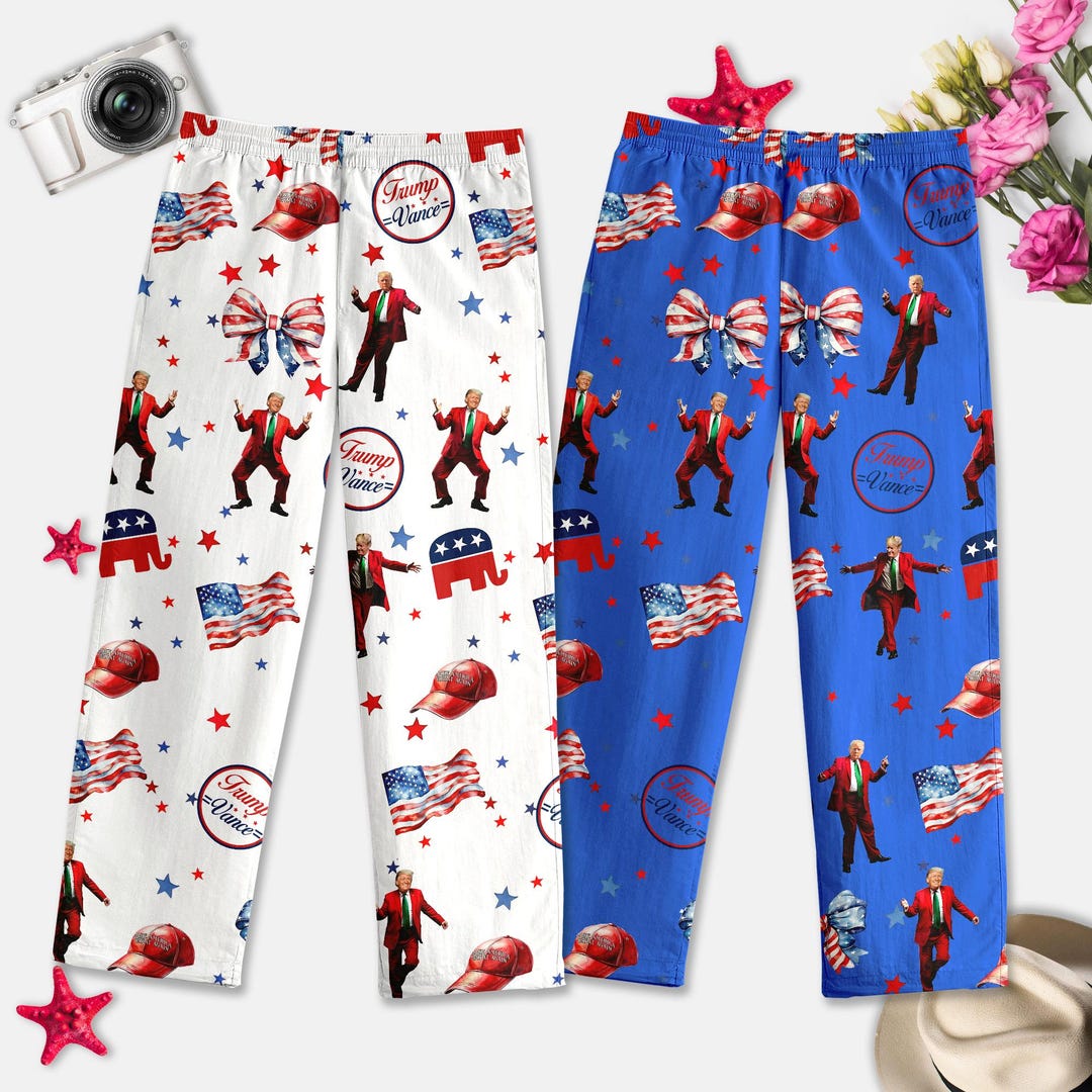 Trump Vance Pajamas, Coquette Bow Trump Pajamas Pants, Republican ...