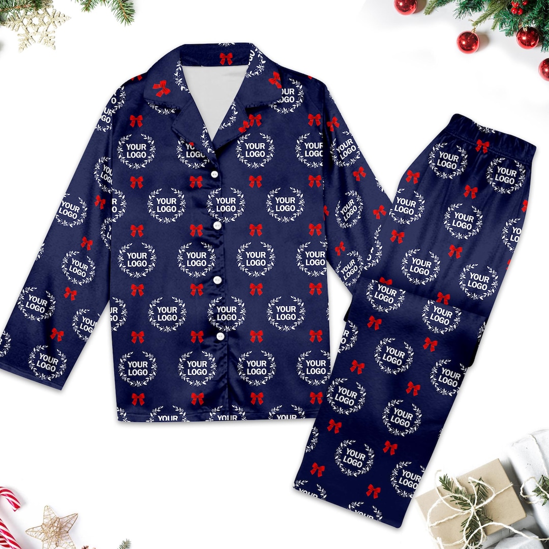 Custom Business Logo Pajamas Set, Custom Colorful Logo Pajamas ...