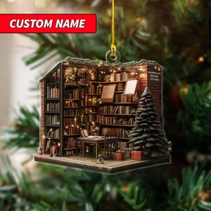 Personalized Library Reading Store Ornament, Custom Librarian Ornament ...