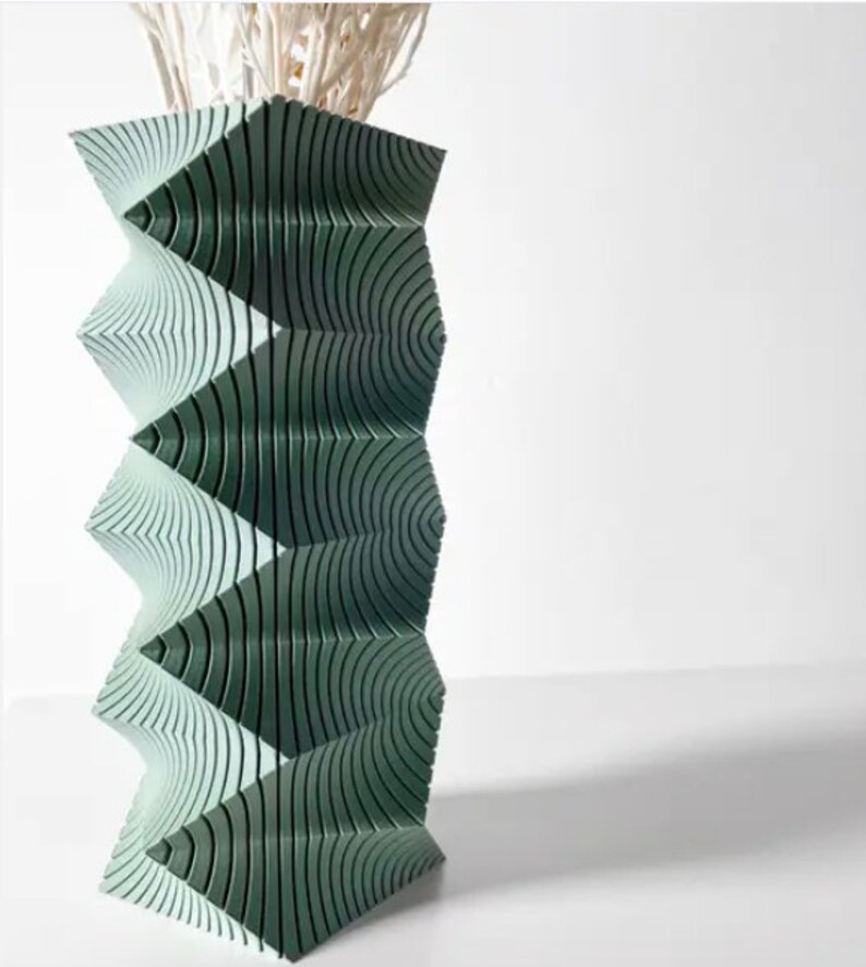 Geometric Wave Vase | Modern Sculptural Flower Holder Contemporary ...