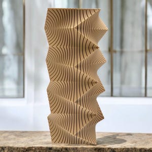 Geometric Wave Vase | Modern Sculptural Flower Holder Contemporary ...