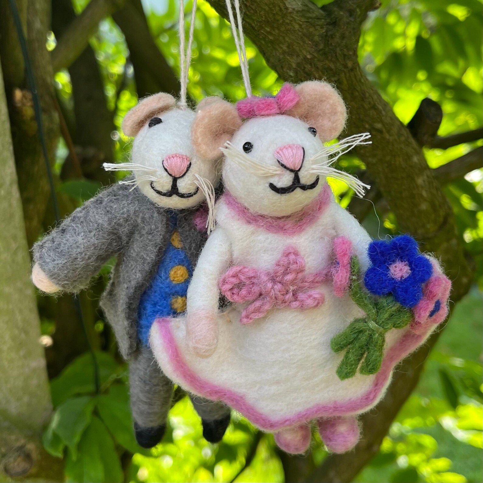 Hand Made Wedding Mice Bride and Groom Gift, Wedding Gift for Bride ...