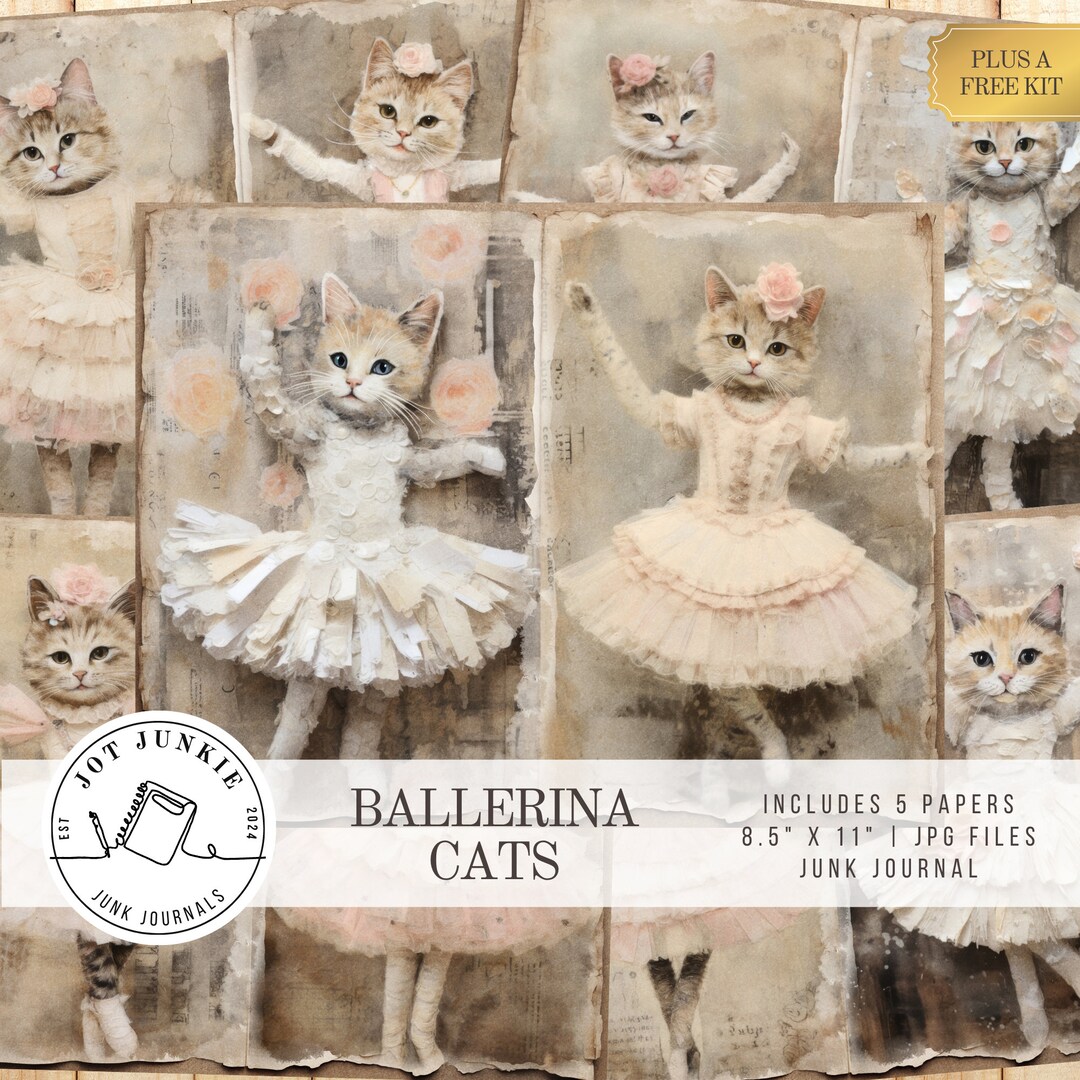 Ballerina Junk Journal Pages, Ballet Dancer Scrapbooking Paper Kit ...