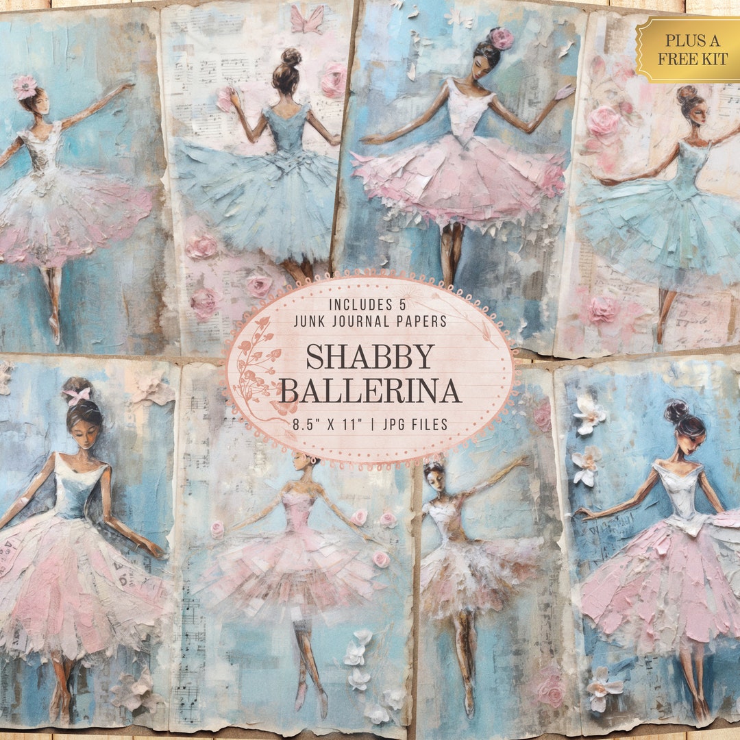 Ballerina Junk Journal Pages, Printable Digital Vintage Scrapbooking ...