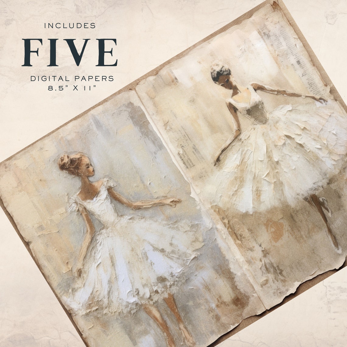 Ballerina Junk Journal Pages, Printable Digital Download Vintage Ballet ...