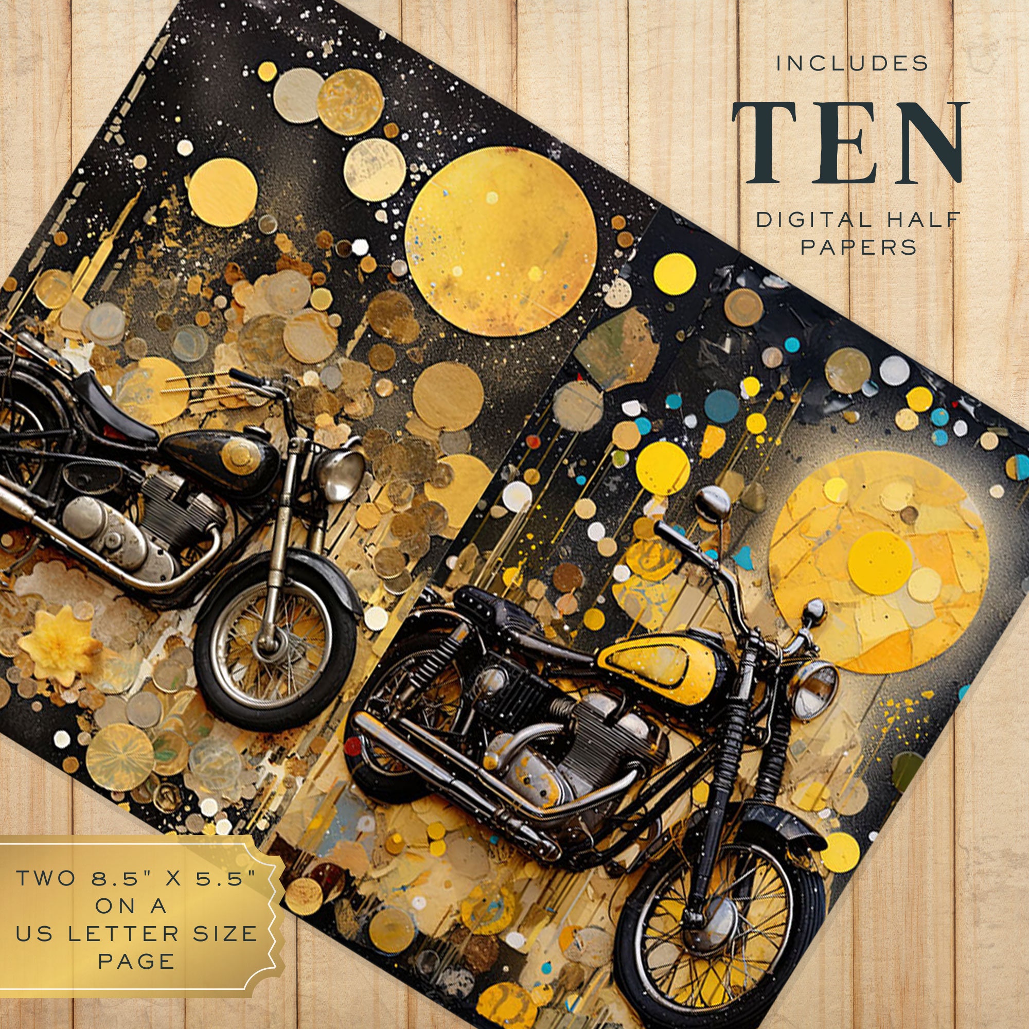 Motorcycle Junk Journal Digital Kit, Printable Papers Insert ...