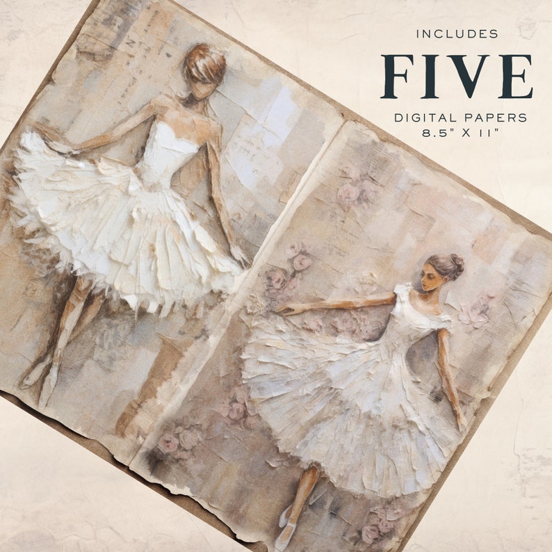 Ballerina Junk Journal Pages, Printable Digital Download Vintage Ballet ...