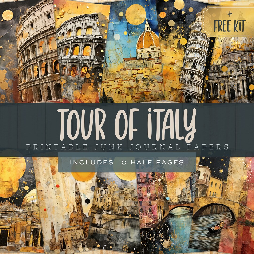 Italy Junk Journal Kit Pages, Digital Download Papers, Instant ...