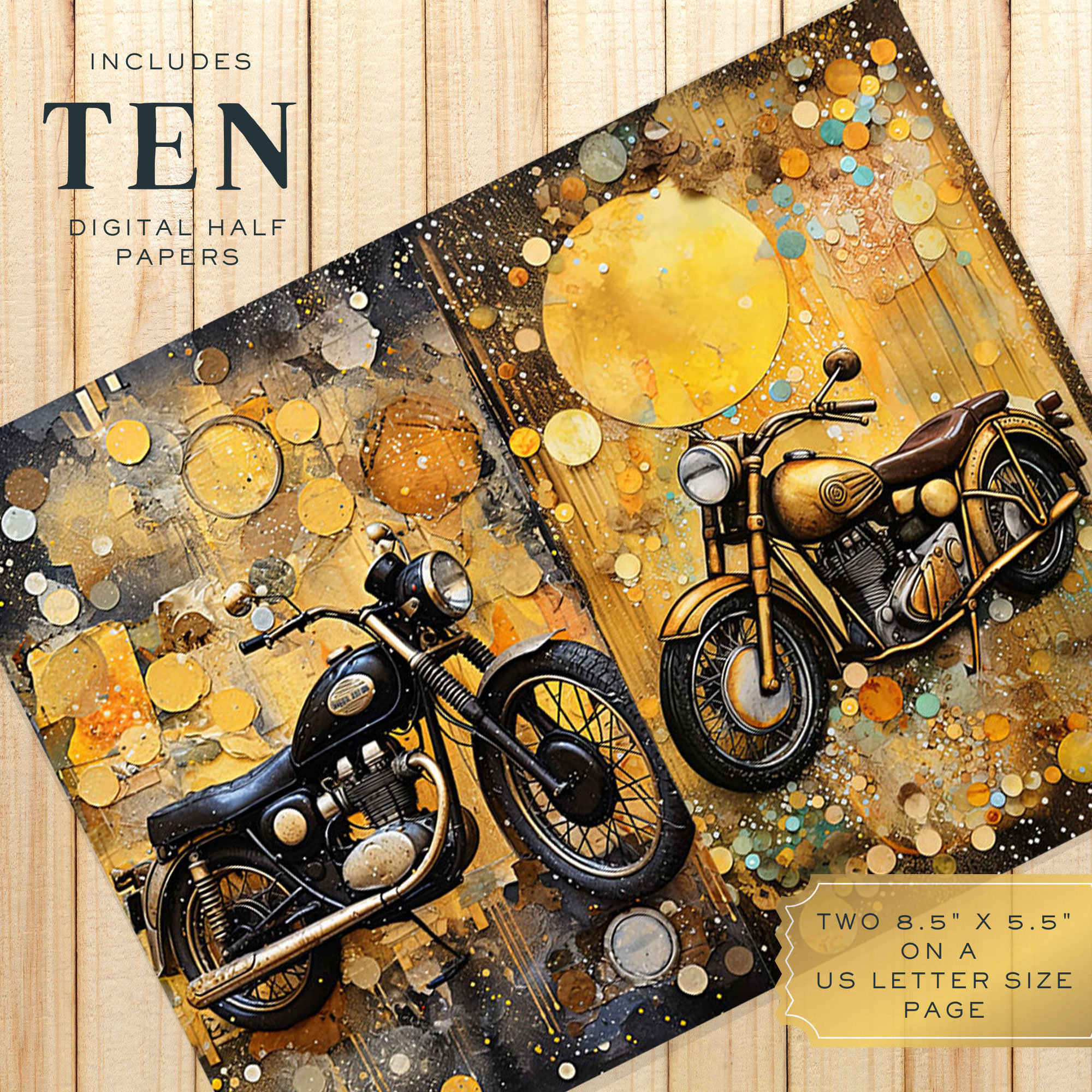 Motorcycle Junk Journal Digital Kit, Printable Papers Insert ...