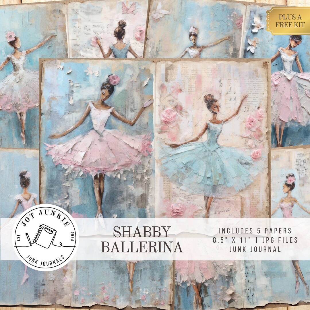 Ballerina Junk Journal Pages, Printable Digital Vintage Scrapbooking ...