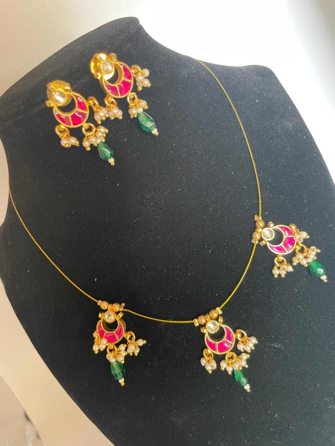 Premium Invisible Necklace Sets With Earrings Moissanite Bridal ...