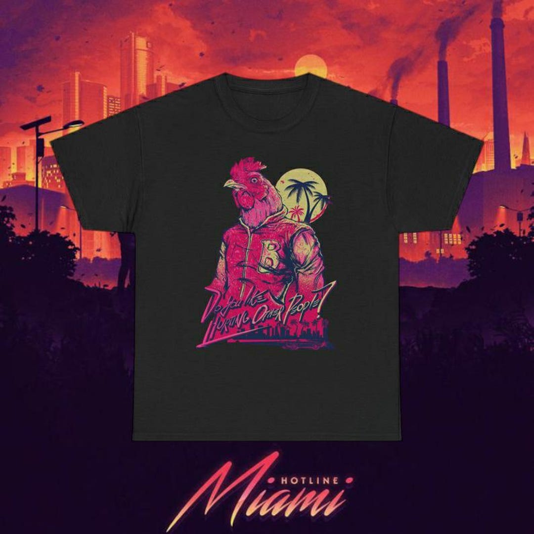 Hotline Miami Retro Video Game T-shirt, Classic Gaming Tee, 80s Arcade ...