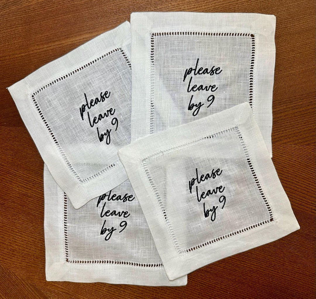 Please Leave by 9 Cocktail Napkin Set | Please Leave by Bathtime ...