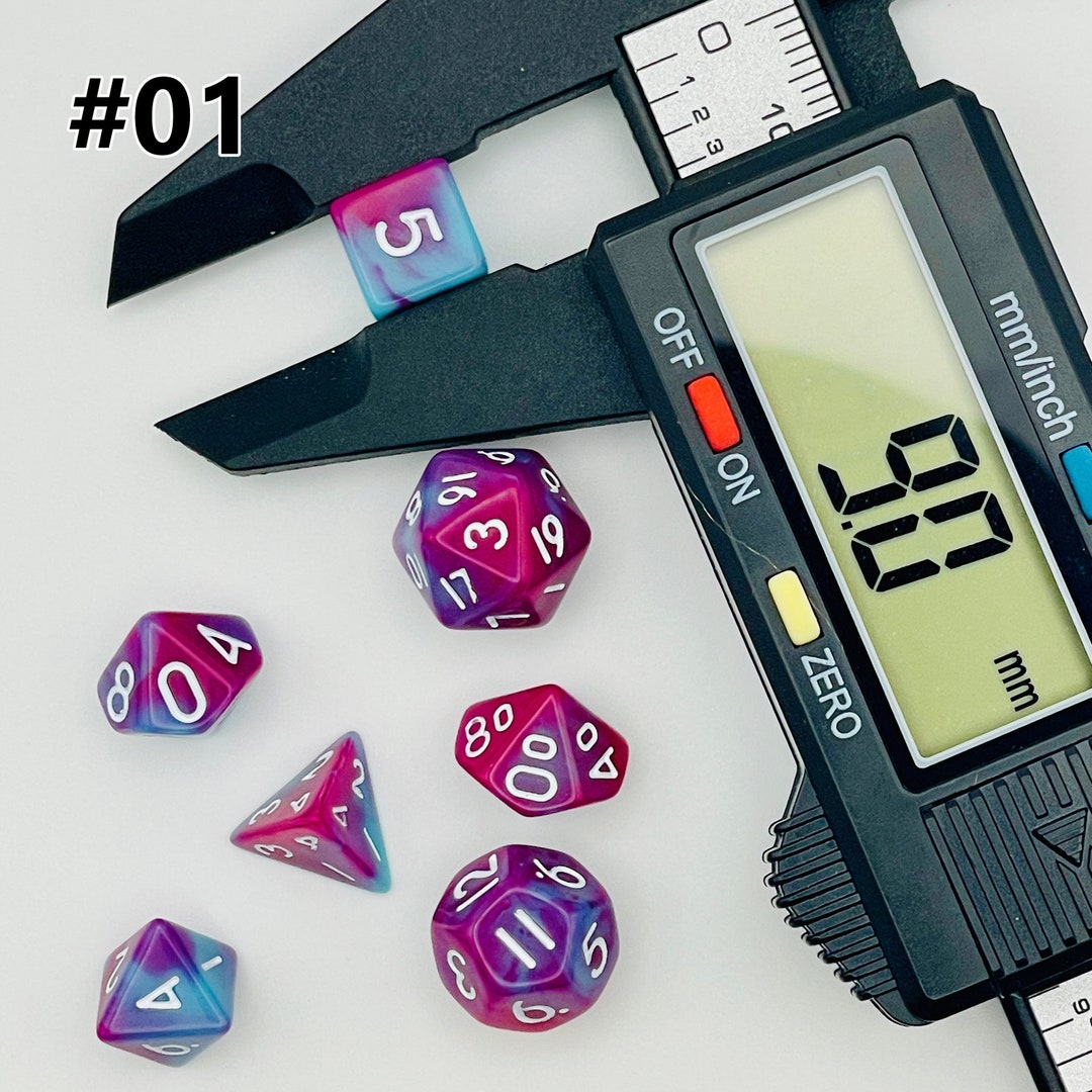7 Die Mini Two Tone Polyhedral Dice Sets 9mm D6 RPG Tool Tabletop ...