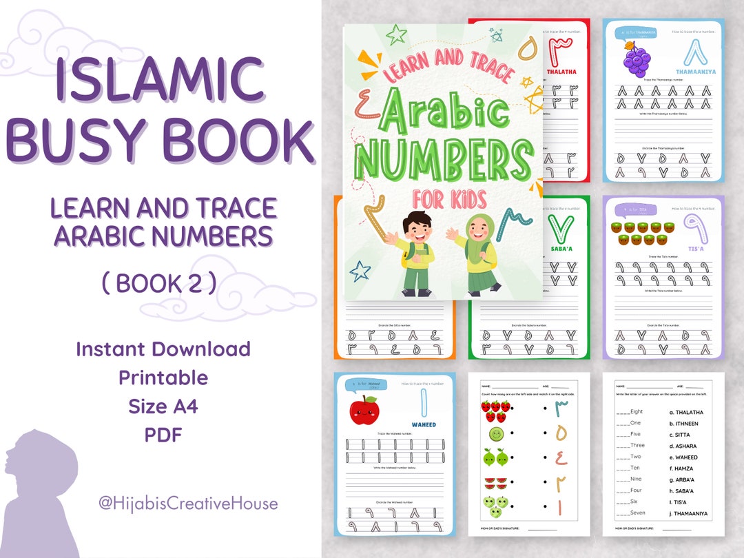 MUSLIM BUSY BOOK, Learn and Trace Arabic Numbers for Kids, Muslim Kids ...