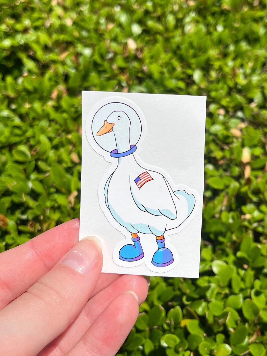Cute Space Goose Aesthetic Vinyl Sticker - Etsy